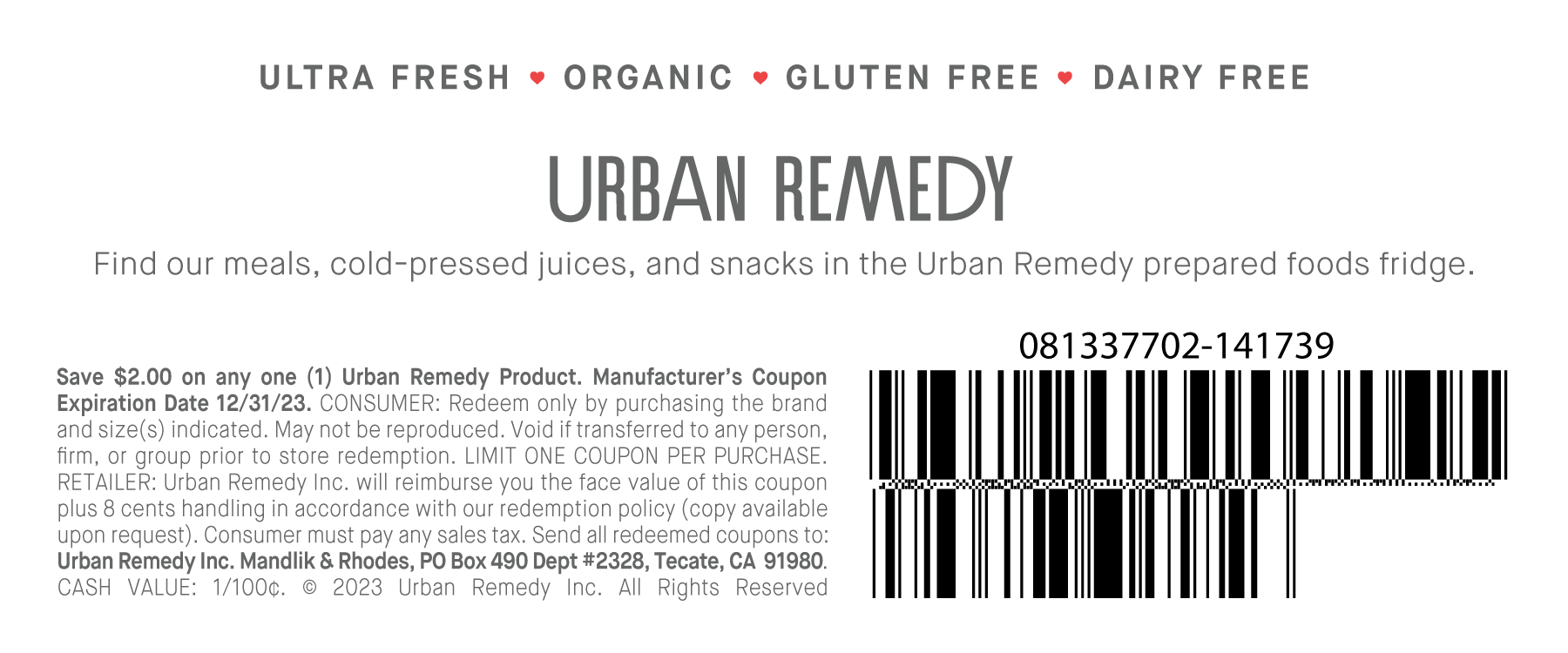 Coupons | Urban Remedy